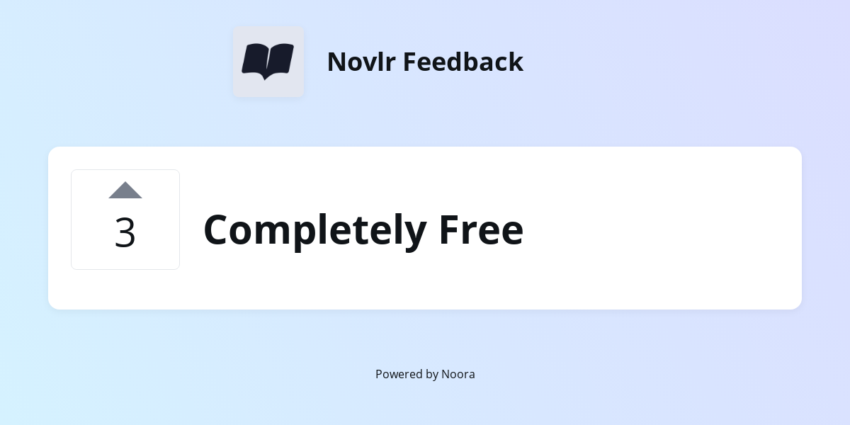 Completely Free | Features | Novlr