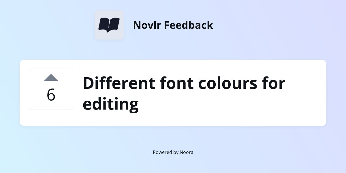 Different font colours for editing | Features | Novlr