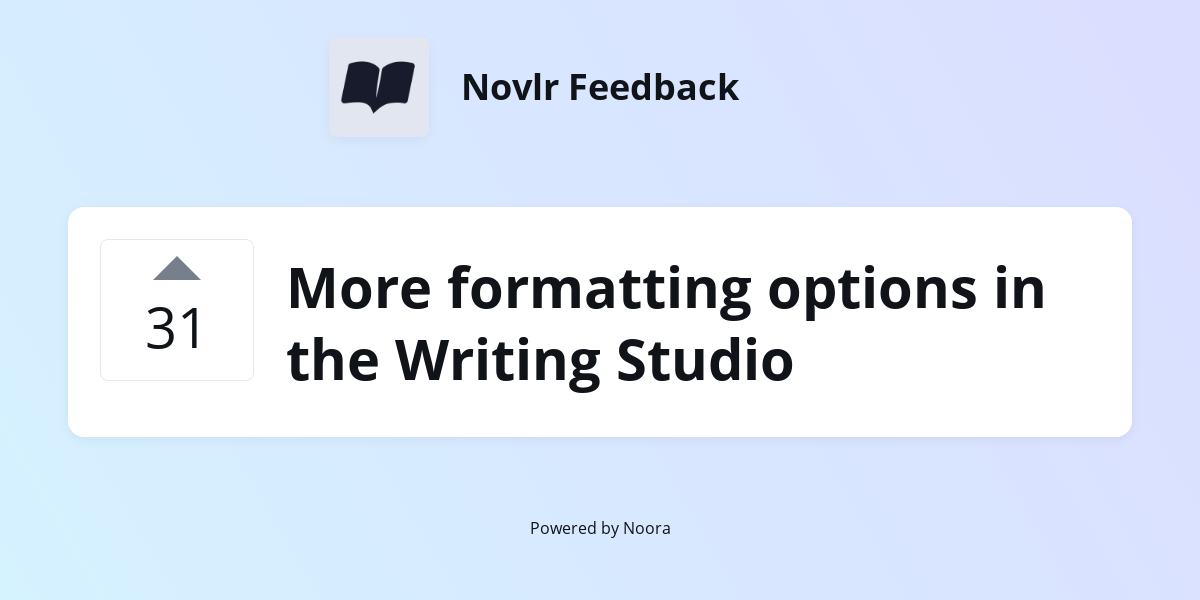 More formatting options in the Writing Studio | Features | Novlr