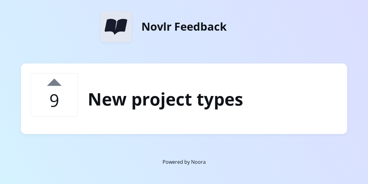 New project types | Features | Novlr