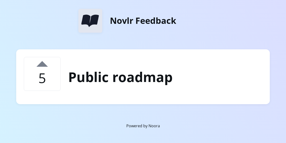 Public roadmap | Features | Novlr