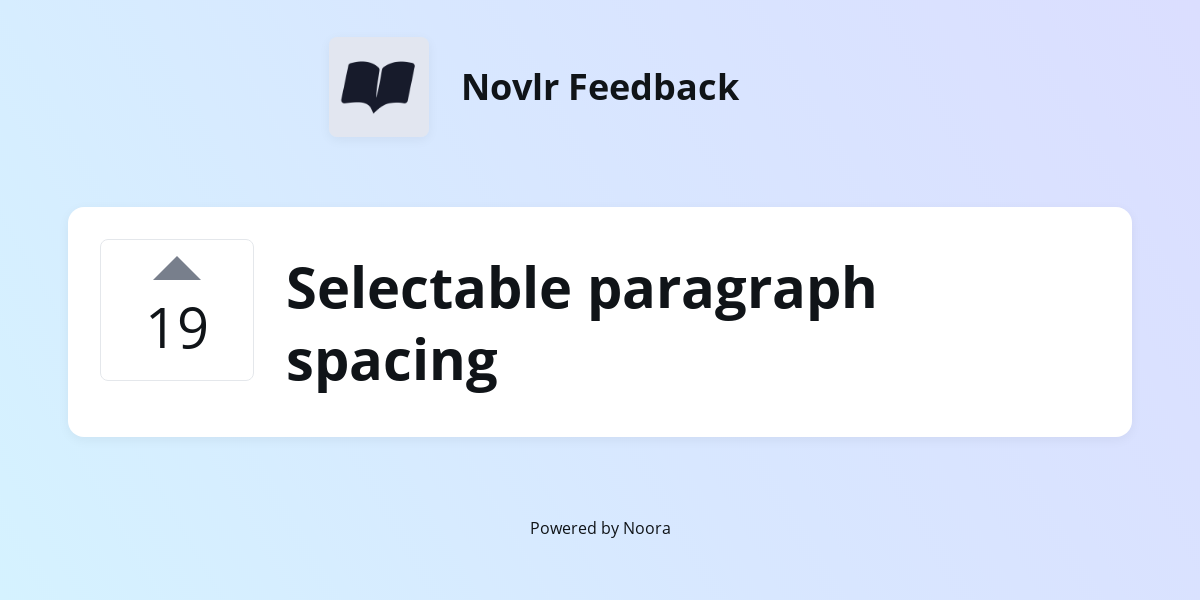 Selectable paragraph spacing | Features | Novlr